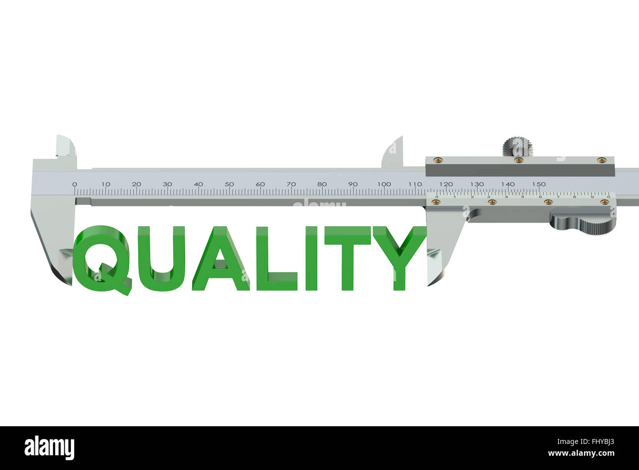 quality measuring concept isolated on white background Stock Photo - Alamy