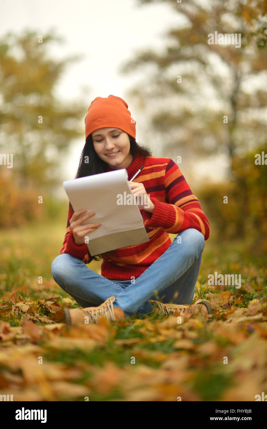 girl with note Stock Photo - Alamy