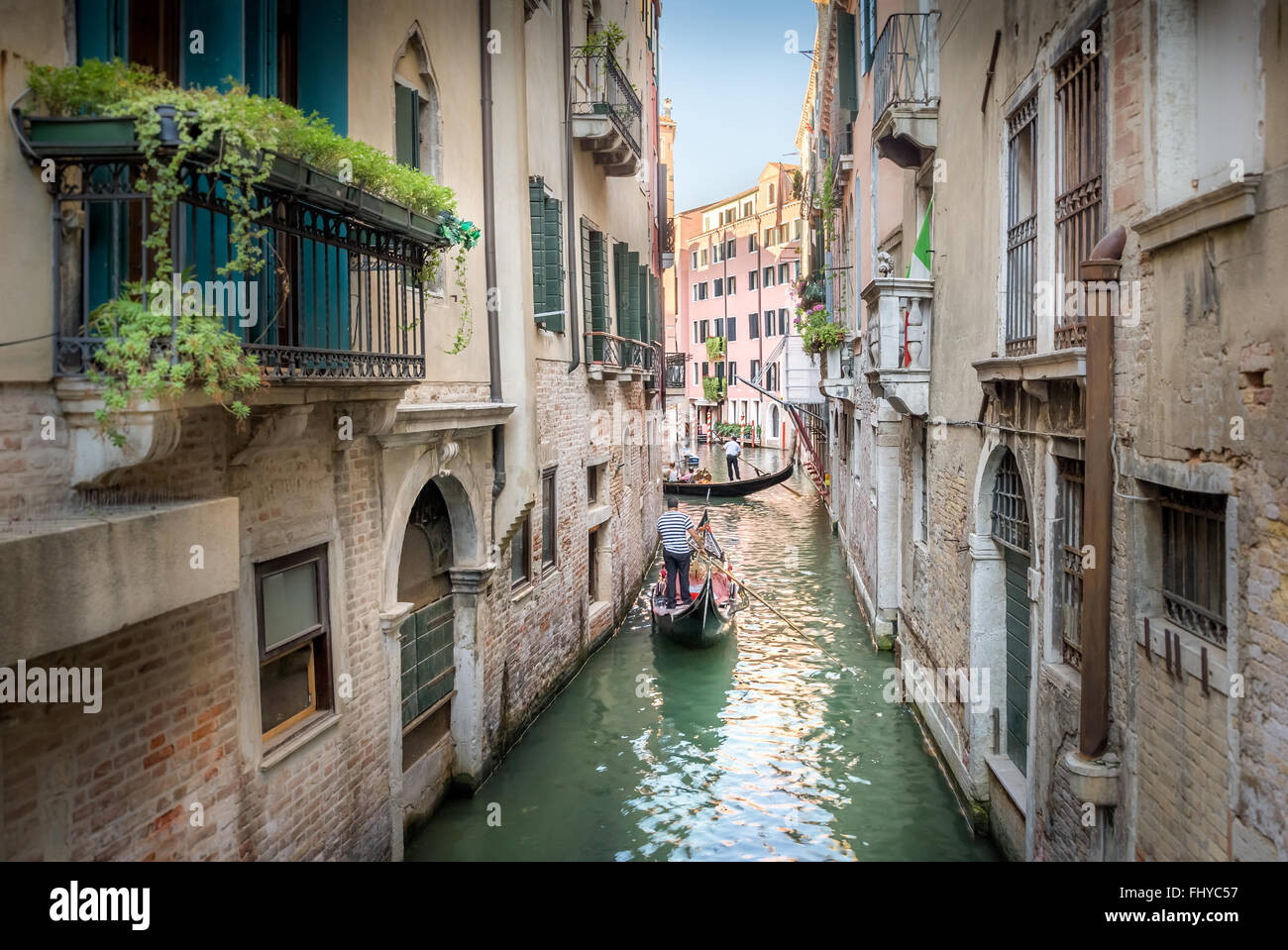 Gondolas and narrow canal venice hi-res stock photography and images - Alamy