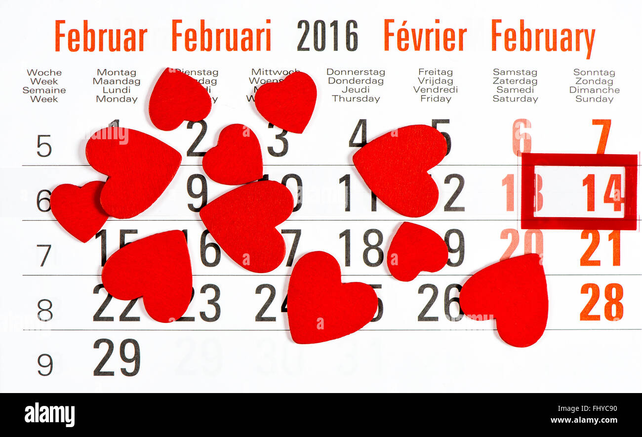February calendar hi-res stock photography and images - Alamy