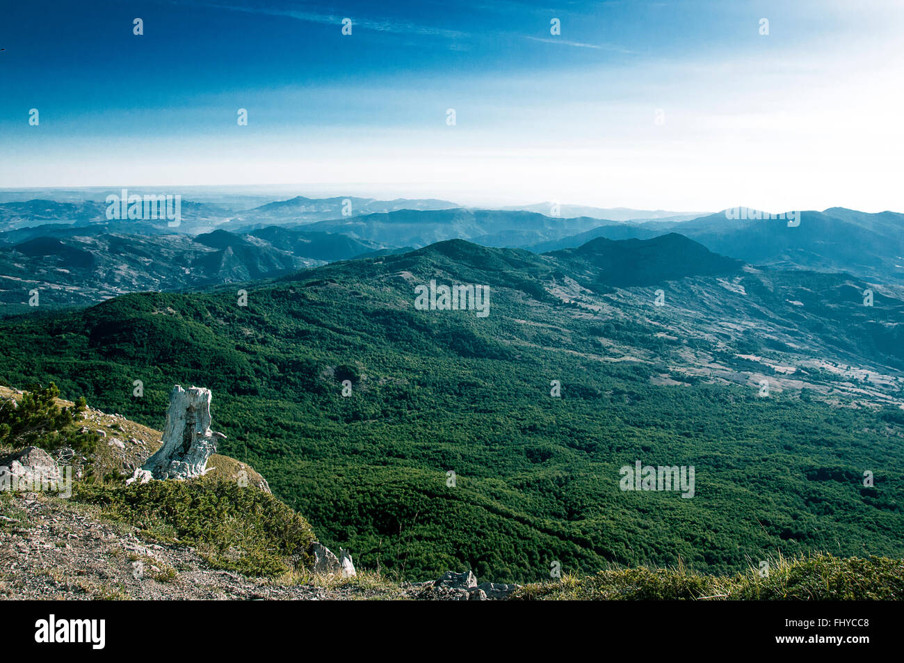 Landscape on the top mountain. The view is Calabria, Italy Stock Photo ...