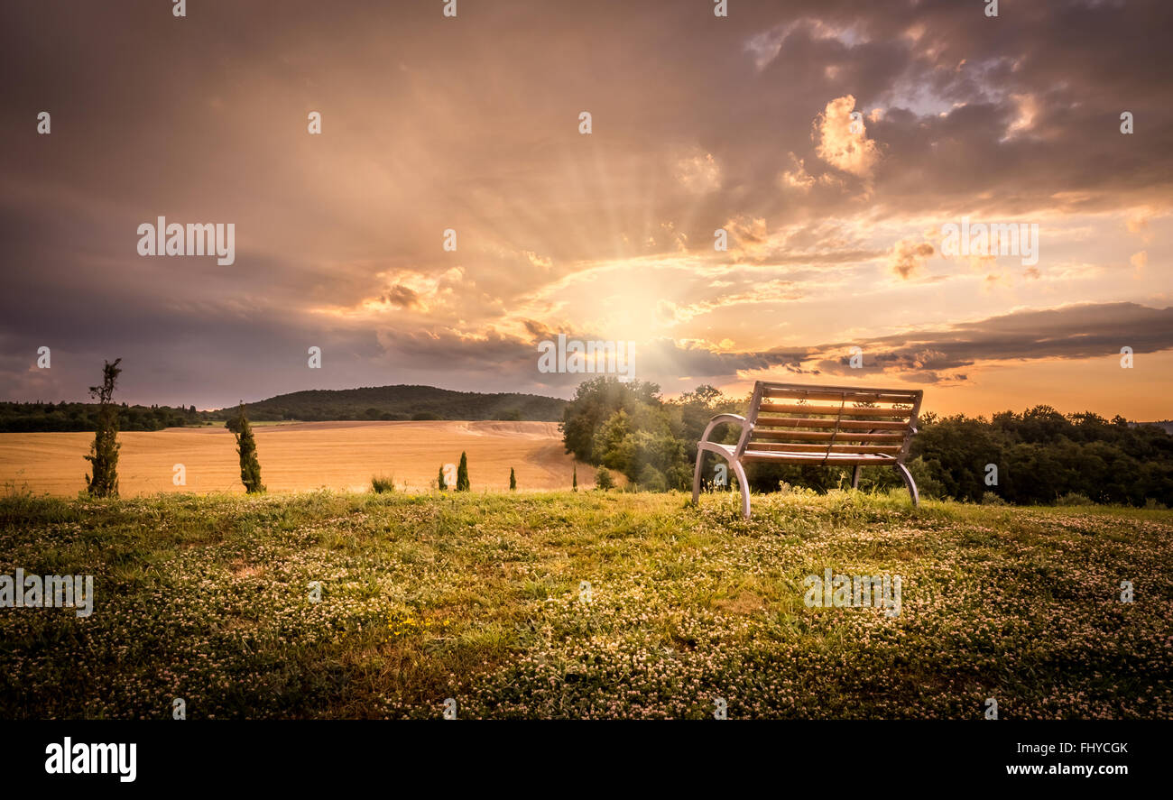 Lonely bench hi-res stock photography and images - Alamy