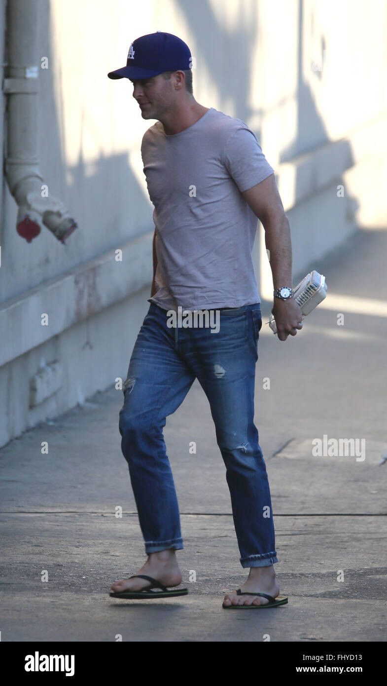 Chris Pine arrives at 'Jimmy Kimmel Live!' Featuring: Chris Pine Where ...