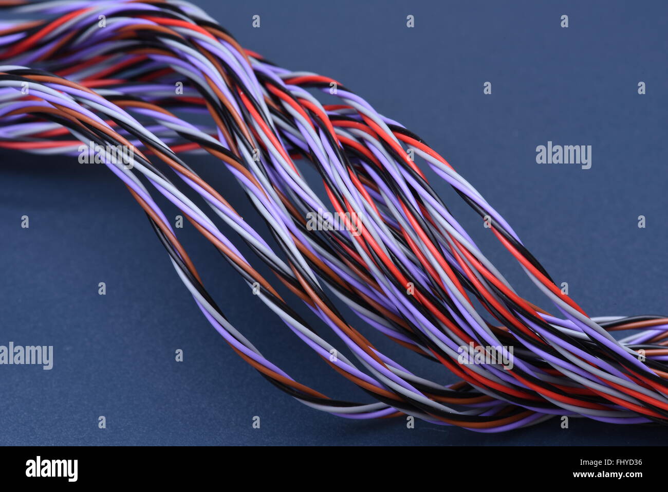Colored telecommunications cables and wires Stock Photo - Alamy
