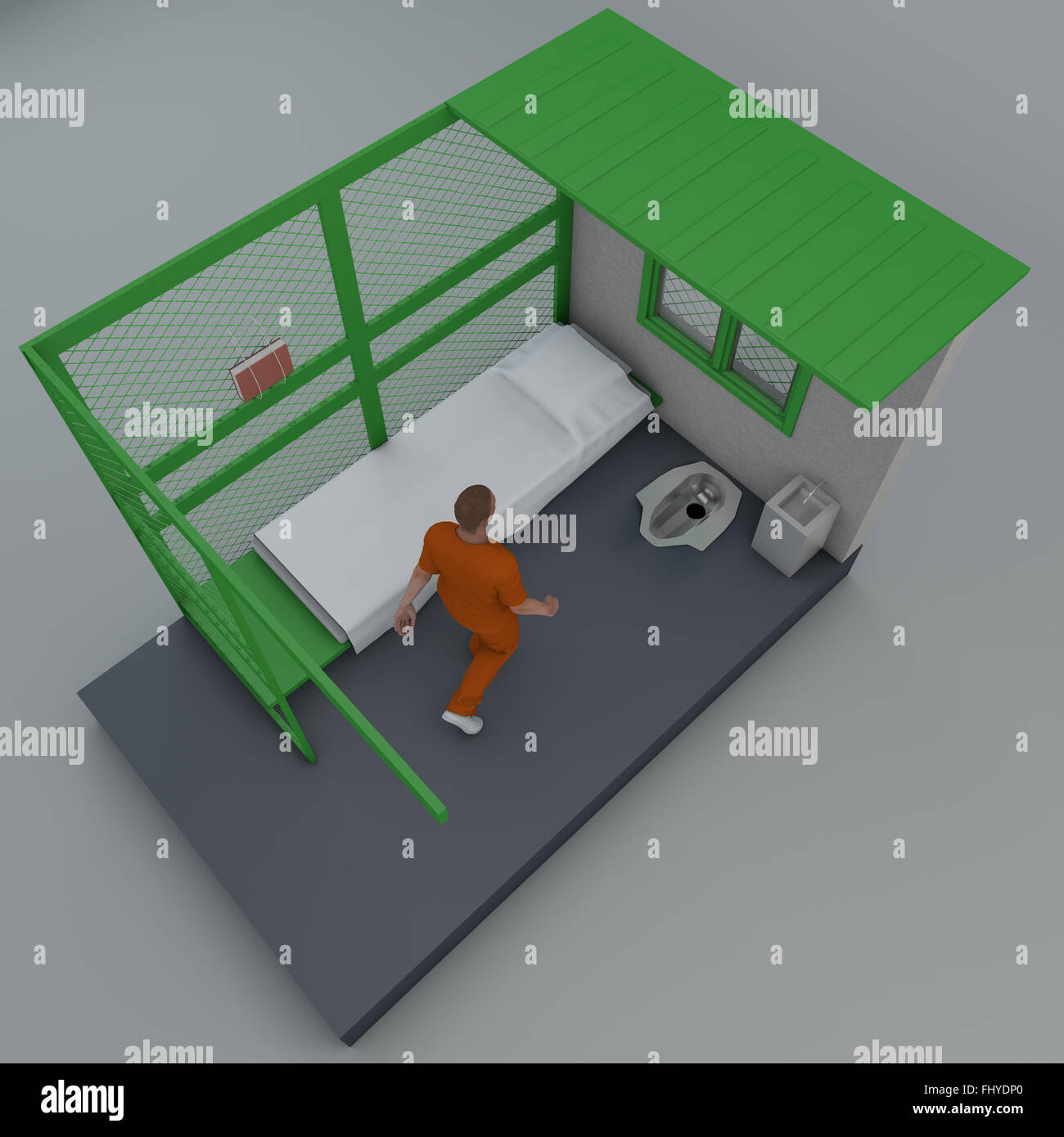 Prison cell in Guantanamo, Cuba, prisoner Stock Photo - Alamy