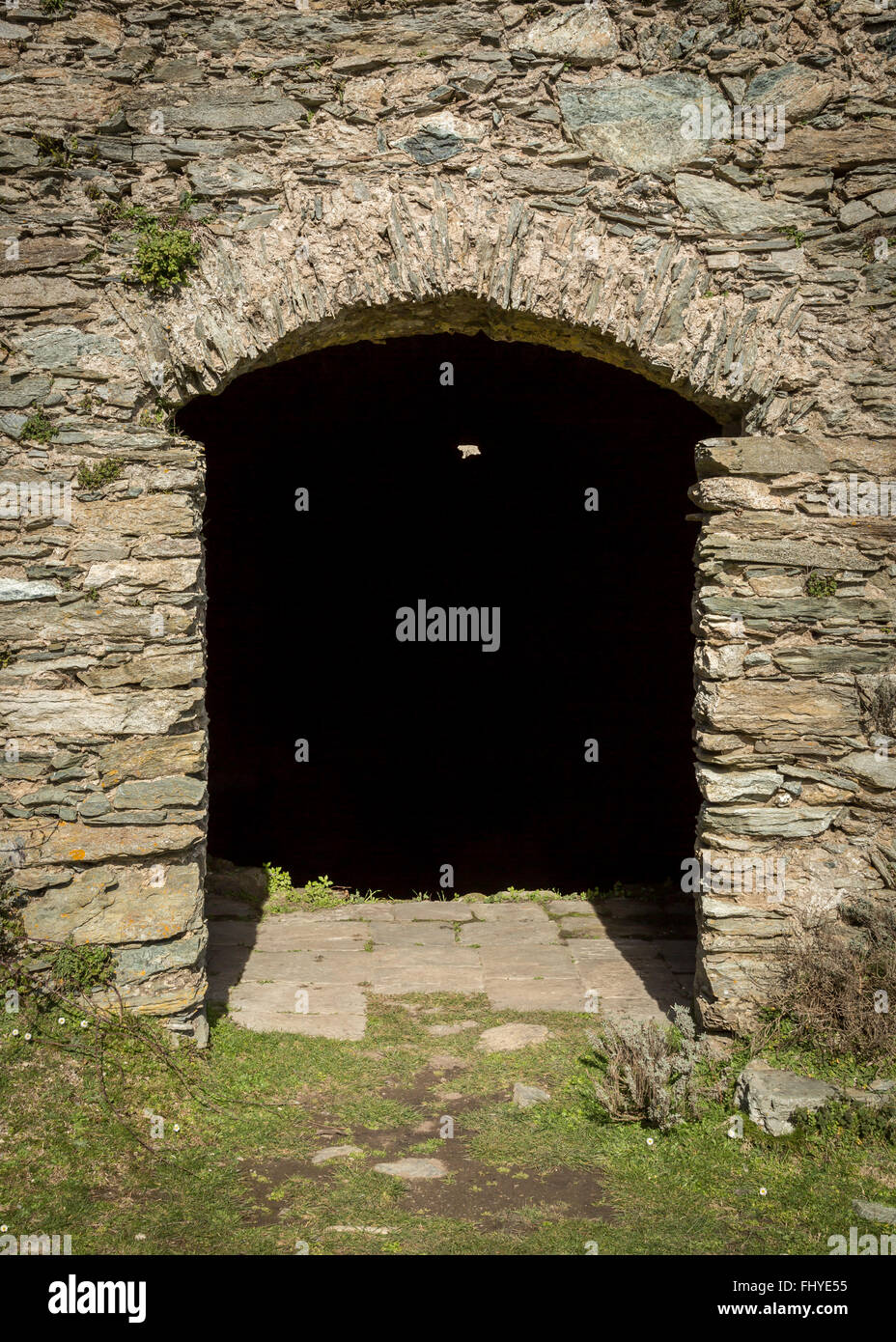 Stone doorway to Glaciere ice storage building on the hills above ...
