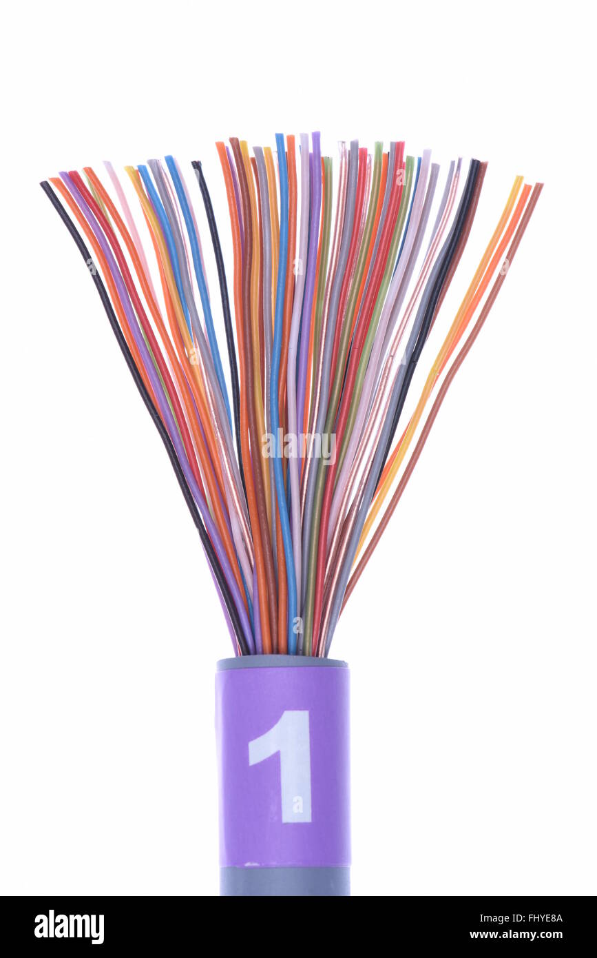 Stripped network cable, transmission of data in telecommunications ...