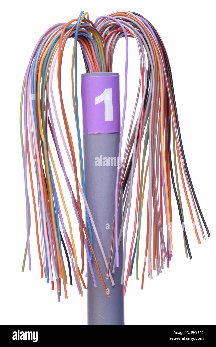 Stripped network cable, transmission of data in telecommunications ...