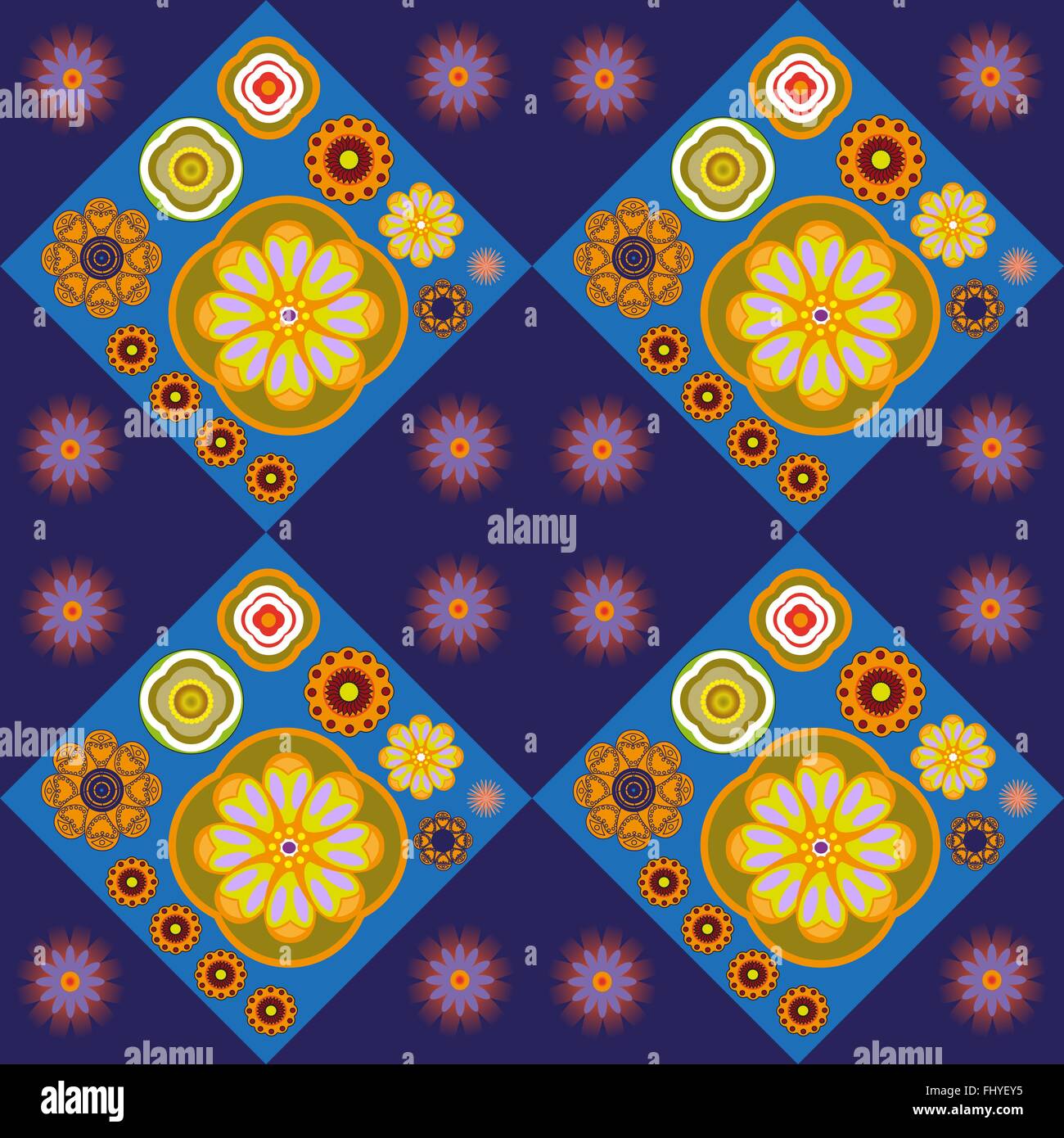 Flower tiles digital background vector pattern illustration Stock ...