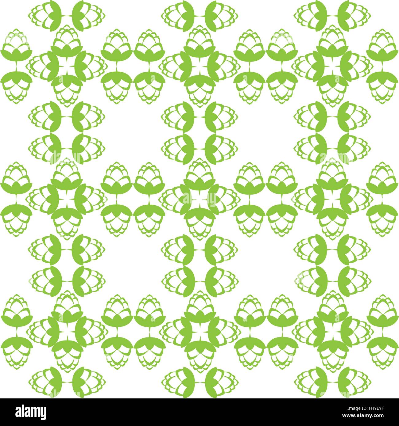 Grass green hop flowers digital vector seamless pattern. Background ...