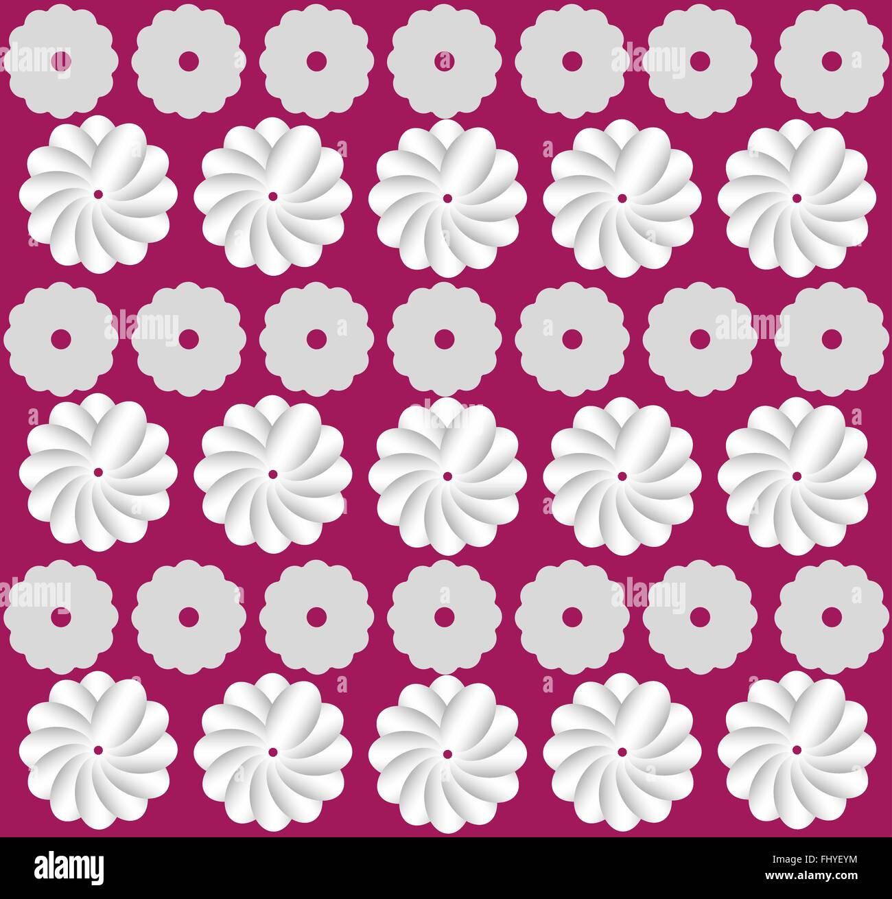 White flowers on pink background. Digital background vector pattern ...