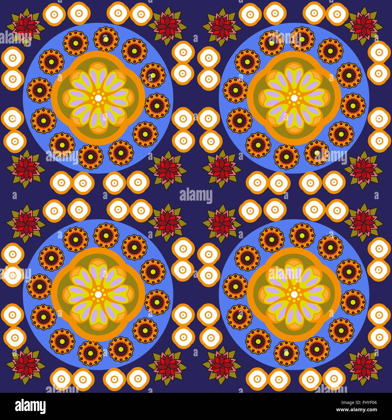 Round flowers digital background vector pattern Stock Vector Image ...