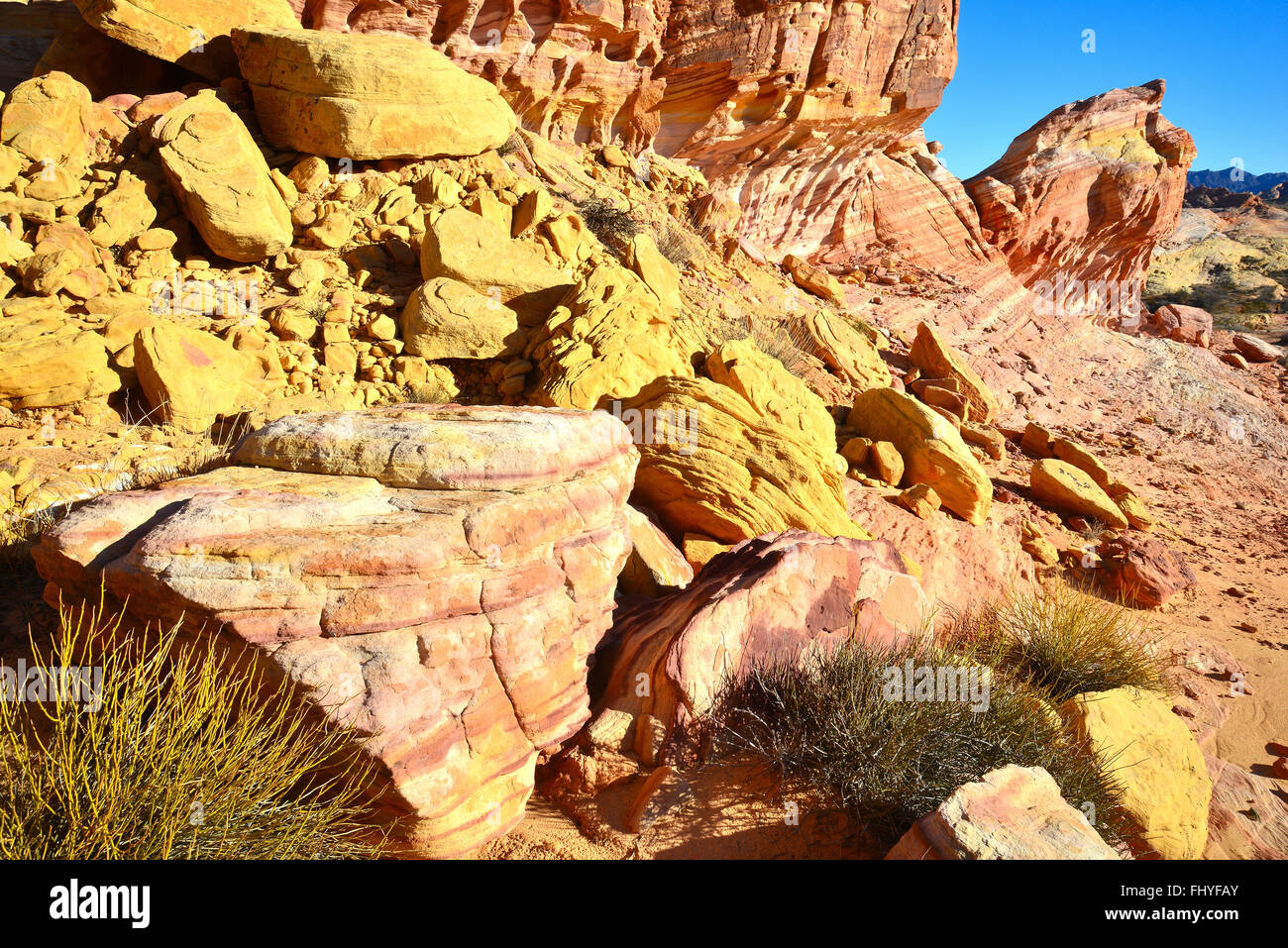 Colorful sandstone is everywhere in Valley of Fire State Park in ...