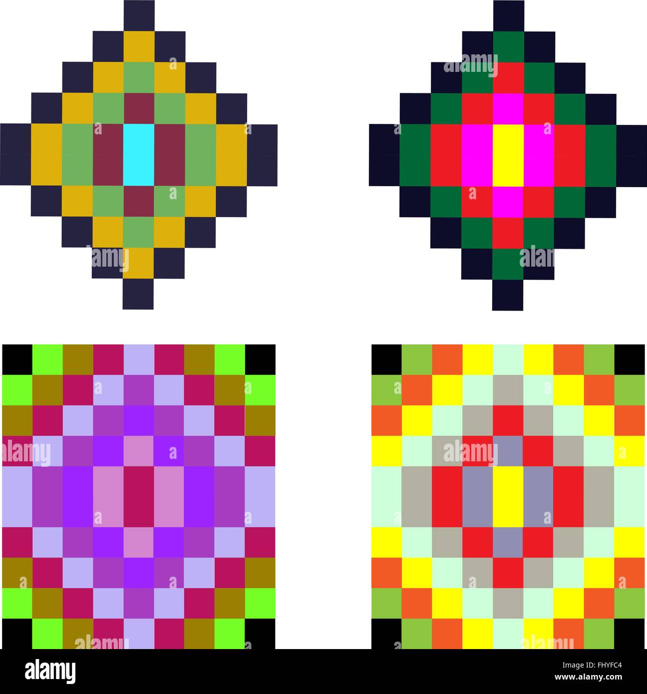 Old fashioned square ornament elements. Colorful geometric vector ...