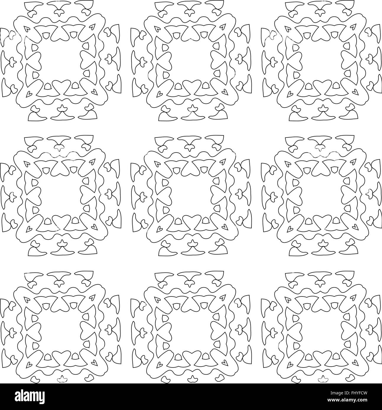 Abstract snowflakes paper garland seamless pattern. Digital vector ...