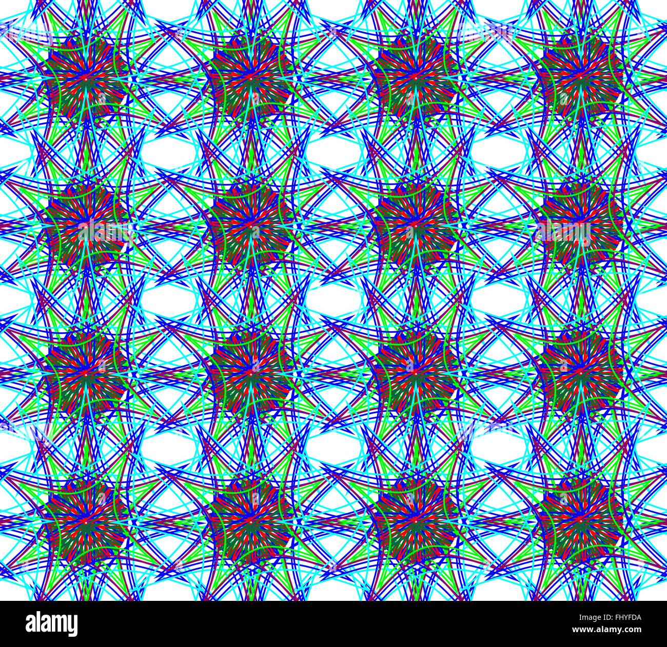 Abstract seamless floral pattern of various neon colors with dominant ...