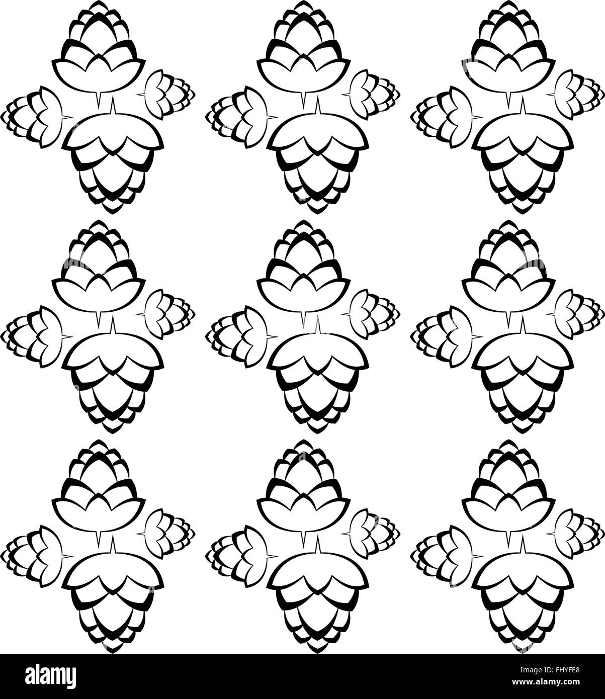 Pattern black white hops hi-res stock photography and images - Alamy