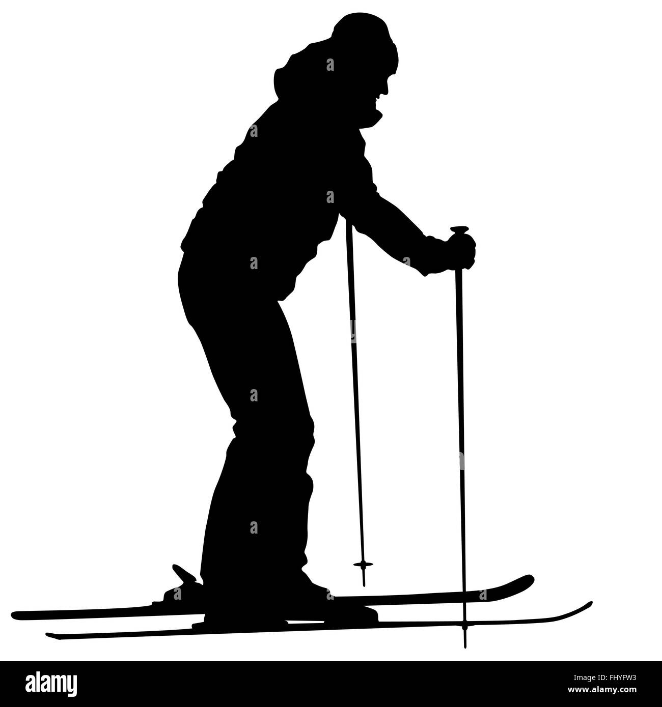Skier Silhouette Cut Out Stock Images & Pictures - Alamy