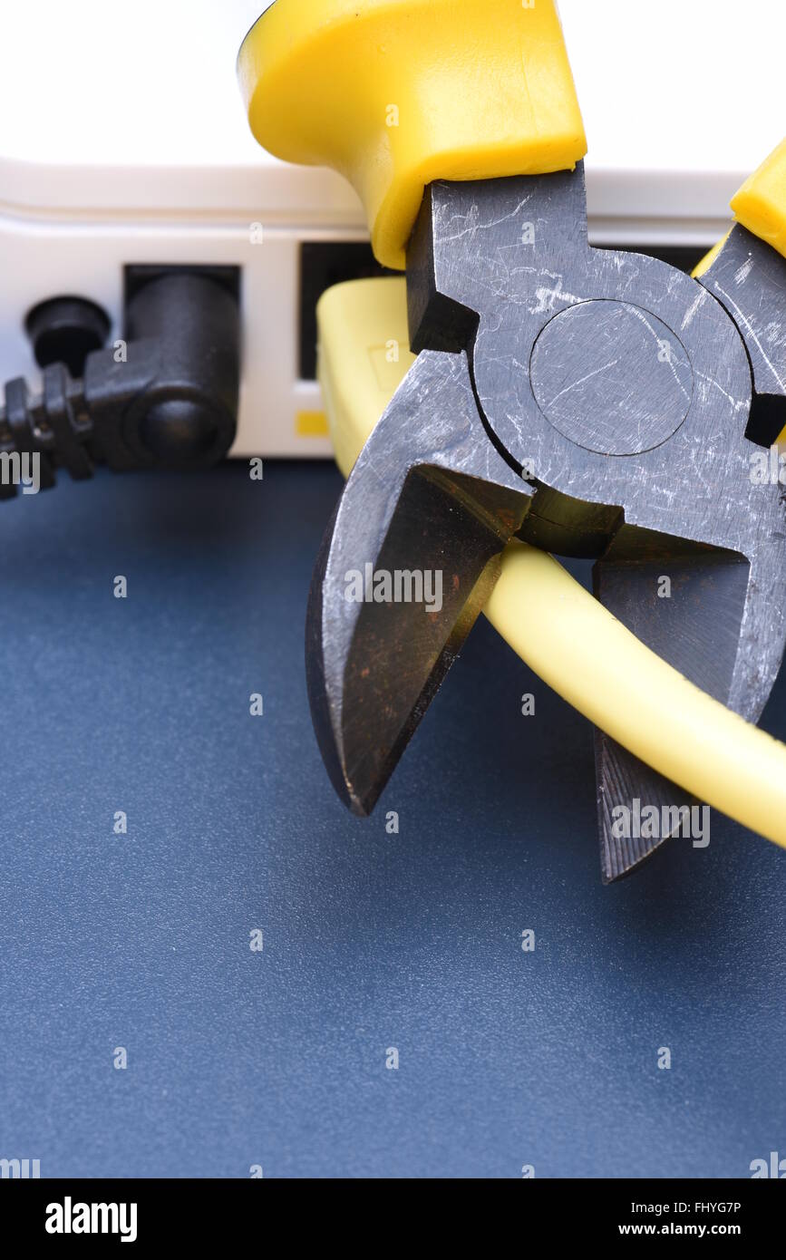 Cutting off home Internet service Stock Photo - Alamy