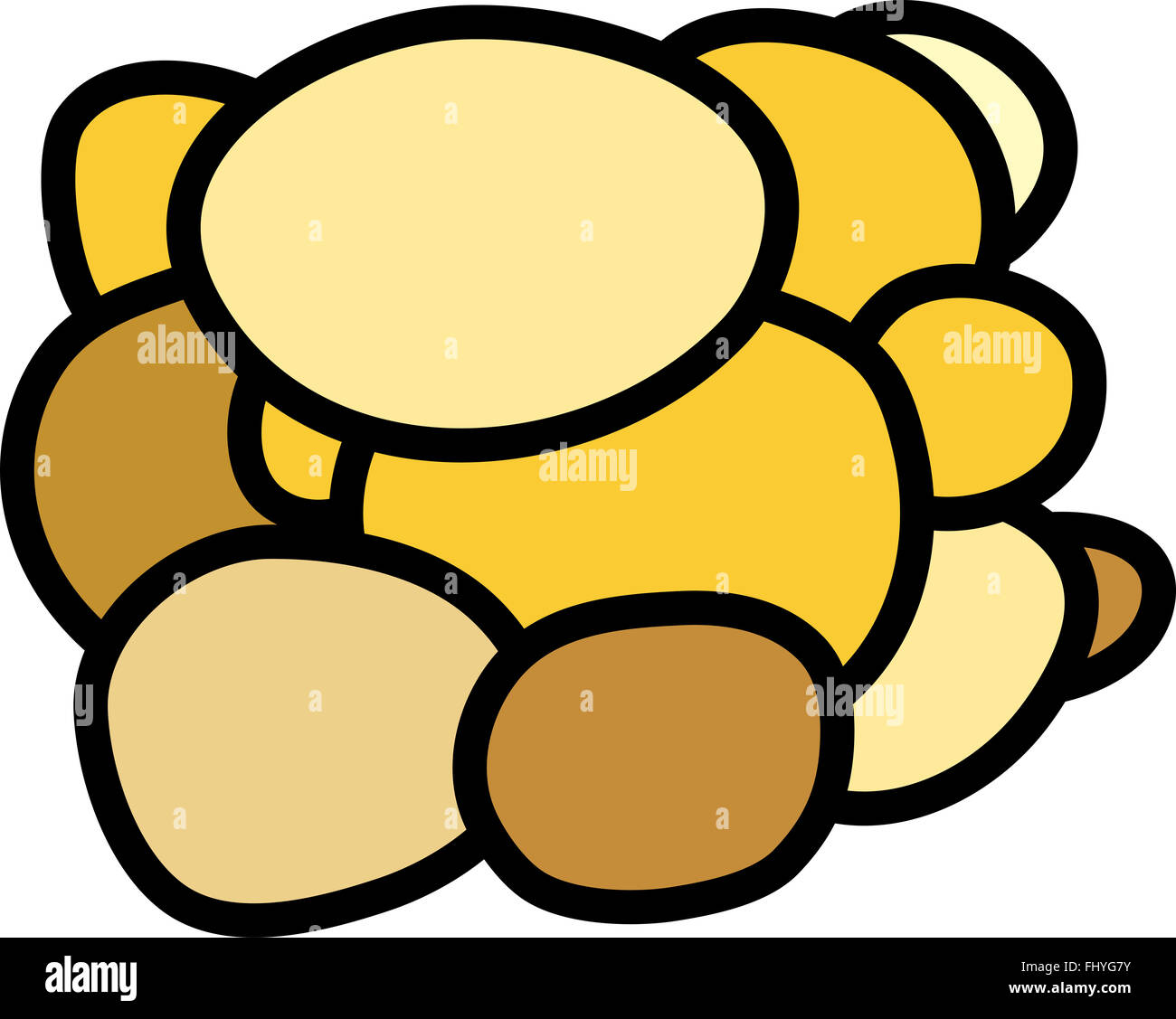 Close up view of tiny grains of sand clumped together over white ...