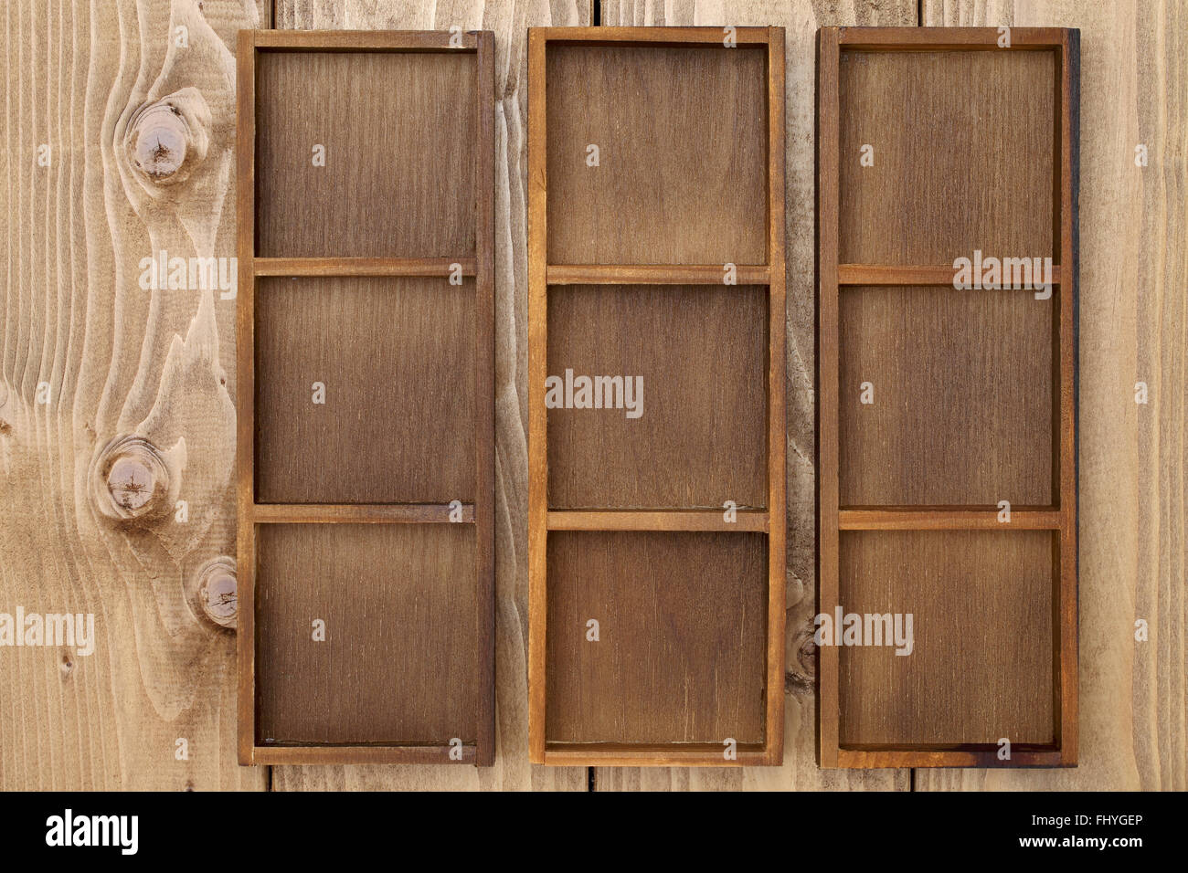 Empty wooden box with wood background Stock Photo - Alamy