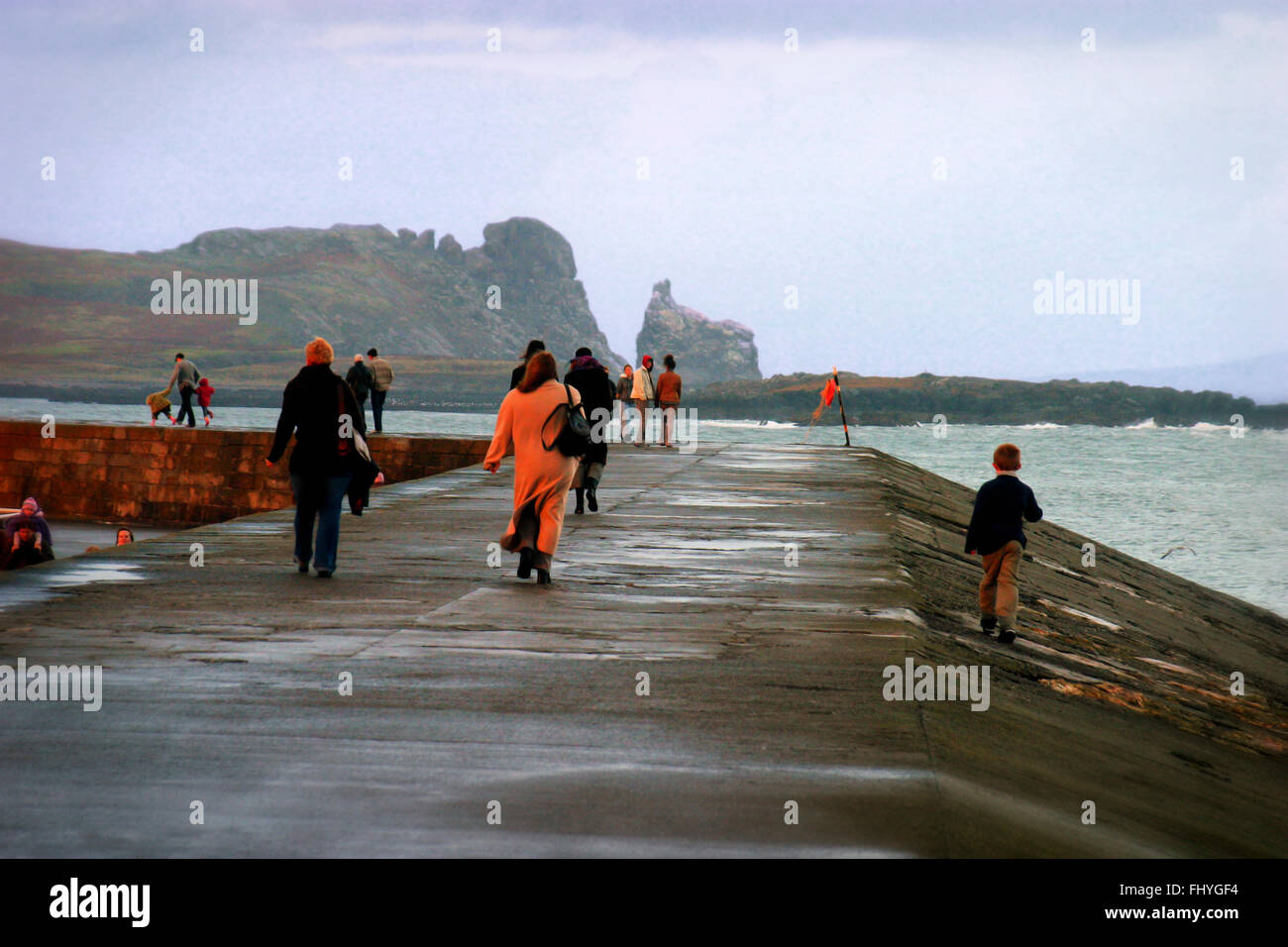 People walking on Howth Pier Fingal County Dublin Ireland Stock Photo ...