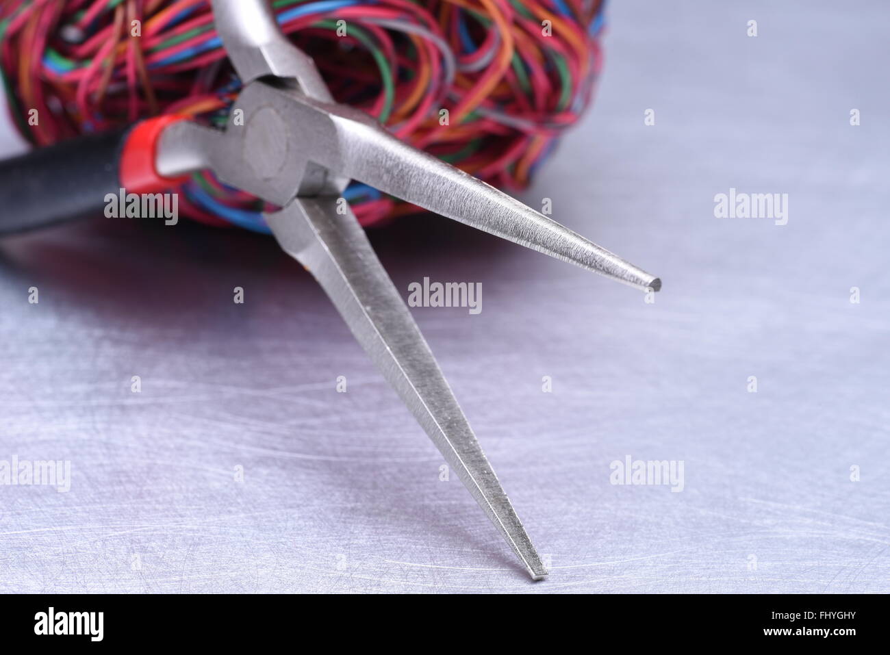 Electrical service, component tool and wires Stock Photo - Alamy
