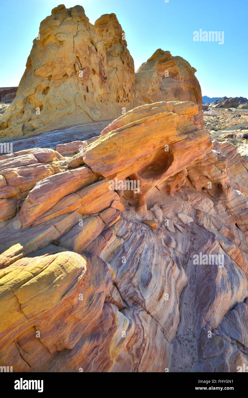 Colorful sandstone shapes and forms in Valley of Fire State Park in ...