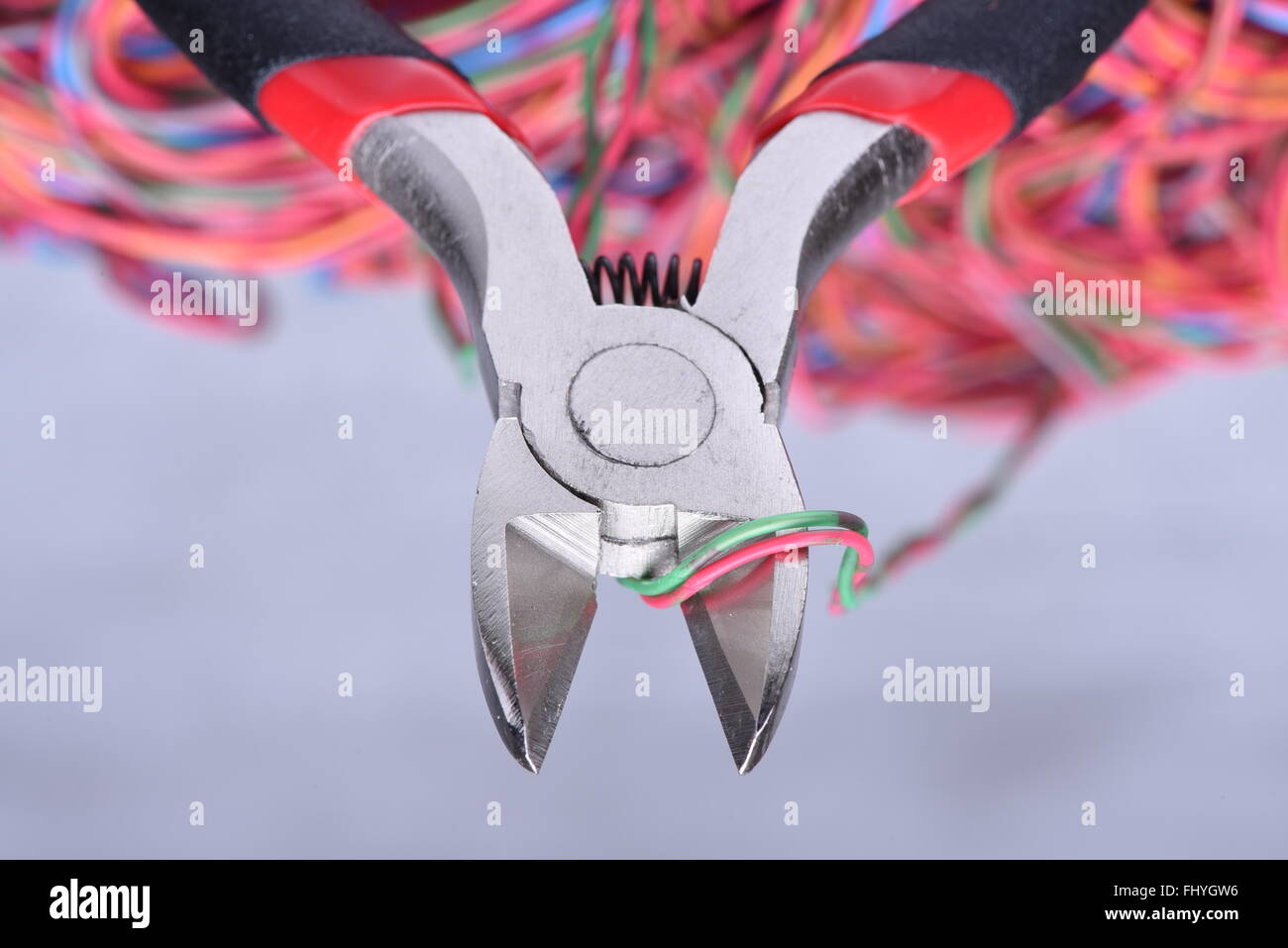 Electrical service, component tool and wires Stock Photo - Alamy