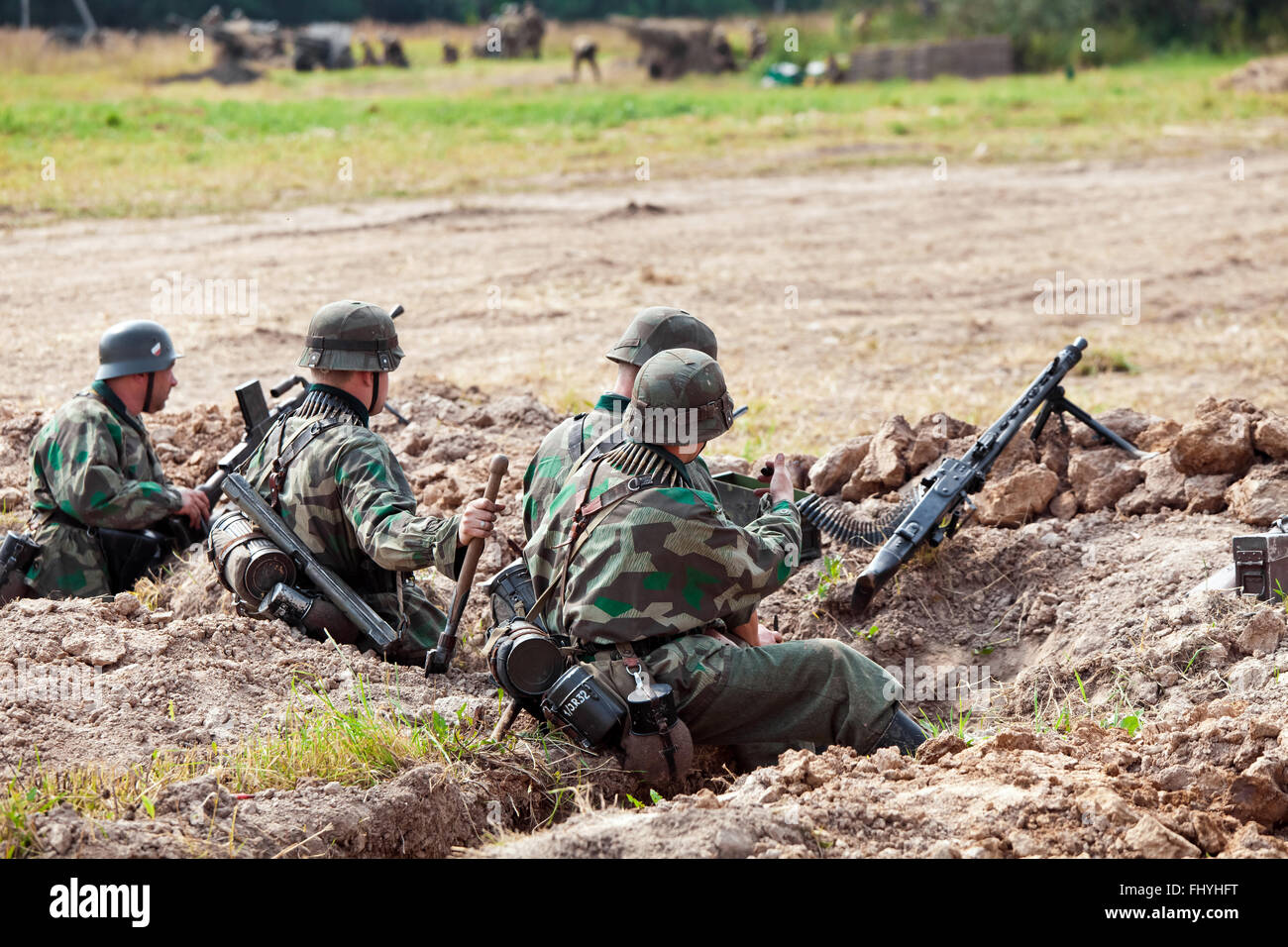 Soldiers in the trenches Stock Photo - Alamy