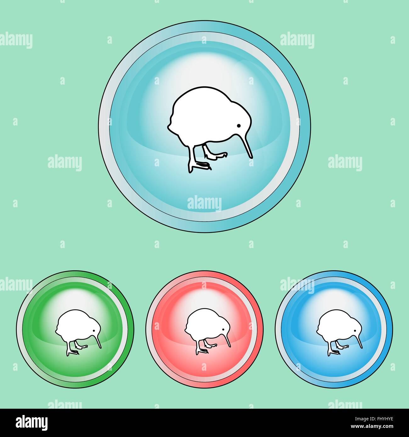 Kiwi Bird. Ecological Natural Signs and Symbols Badges. Digital vector ...