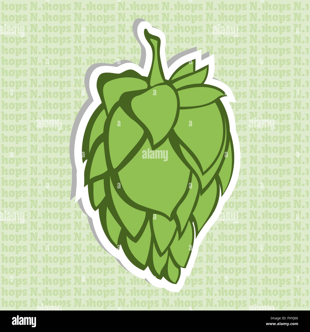 Green Hop Flower Vector Illustration. Final image ready for beer ...
