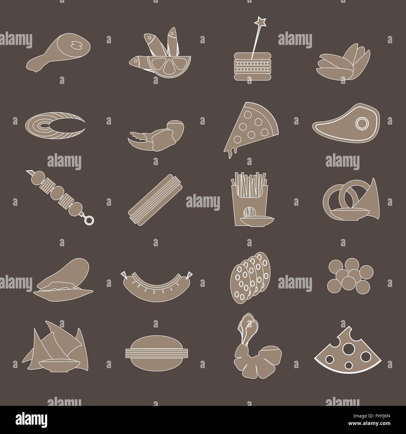 Brown beer snacks. Digital background vector illustration Stock Vector ...