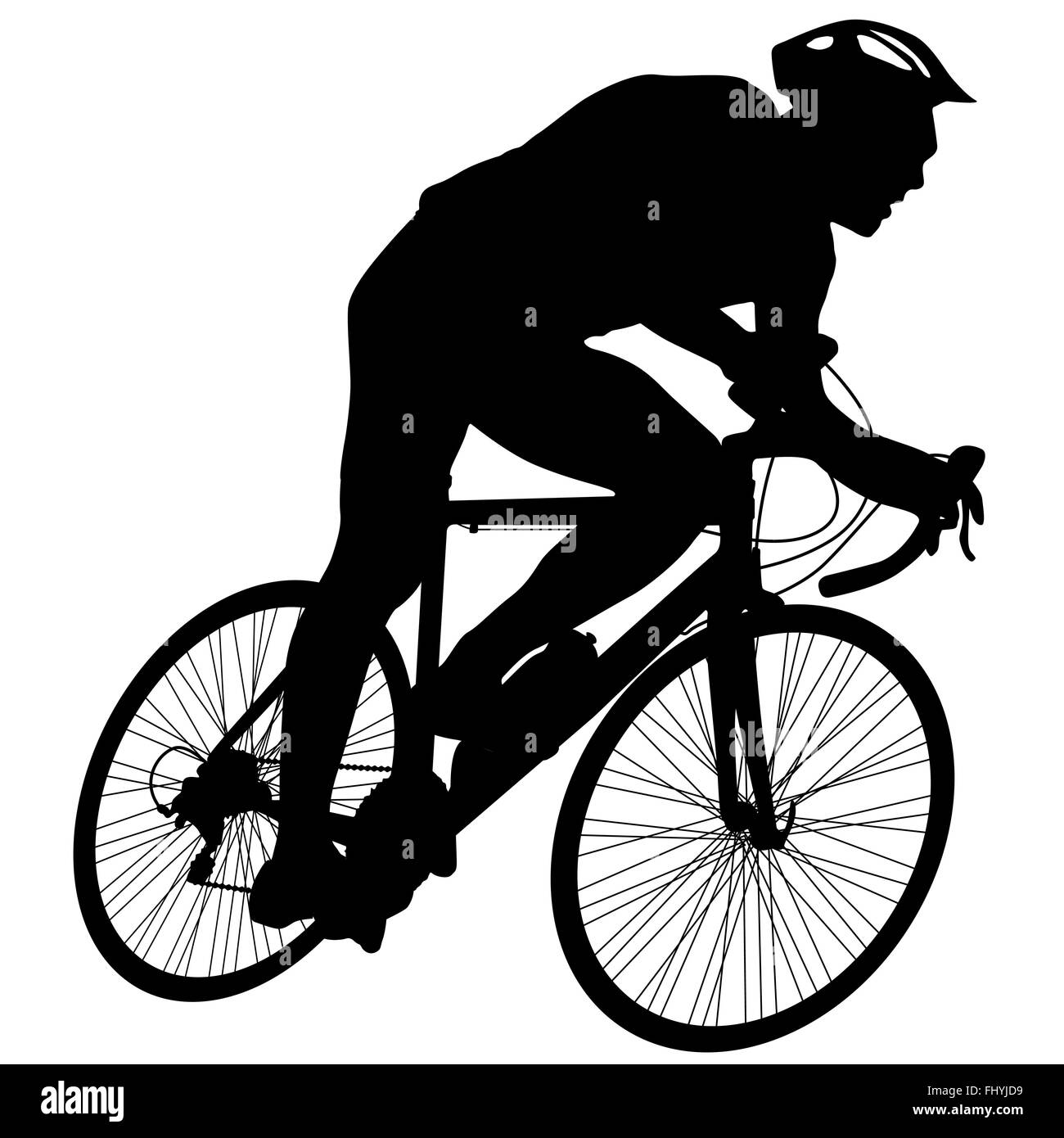 Cyclist silhouette illustration Cut Out Stock Images & Pictures - Alamy