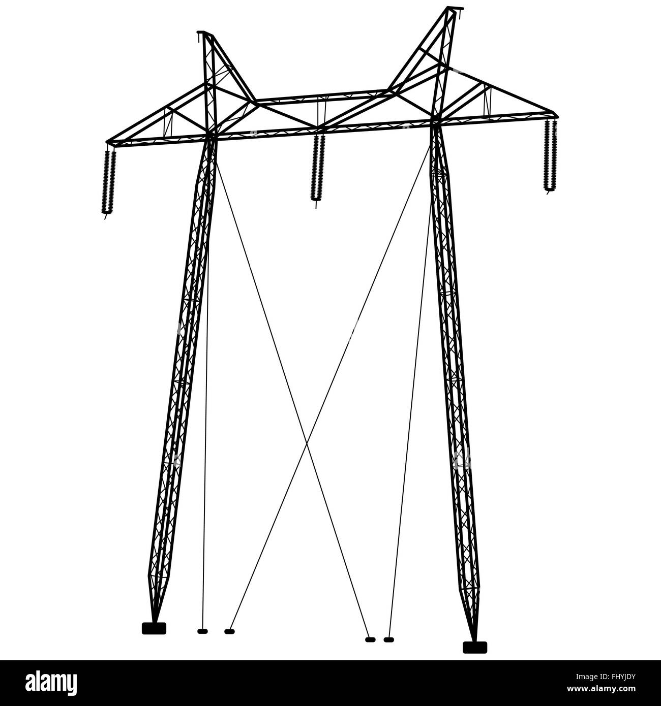 Power pole with high voltage power lines Cut Out Stock Images ...