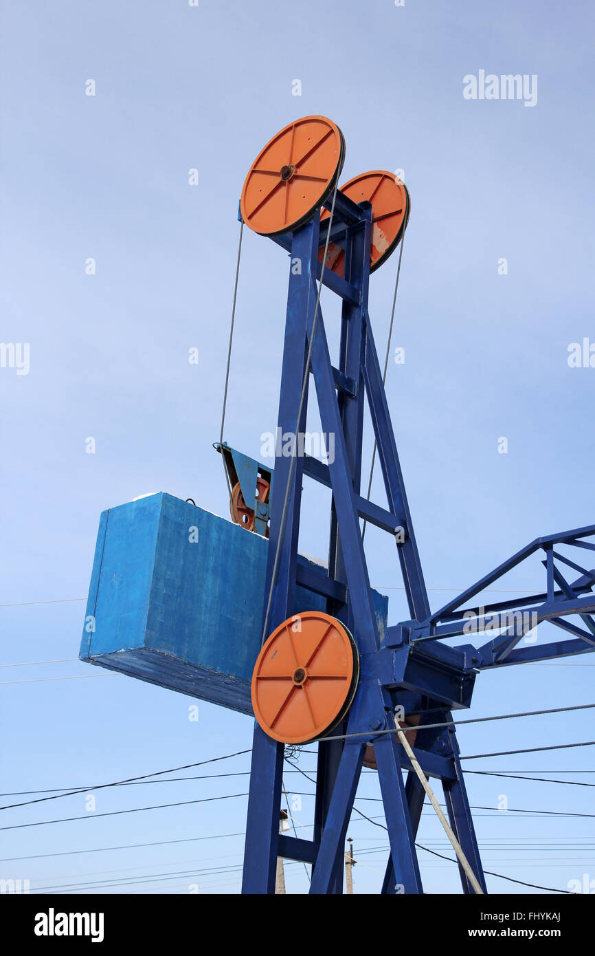 Detail of the arm of a big jib crane Stock Photo - Alamy