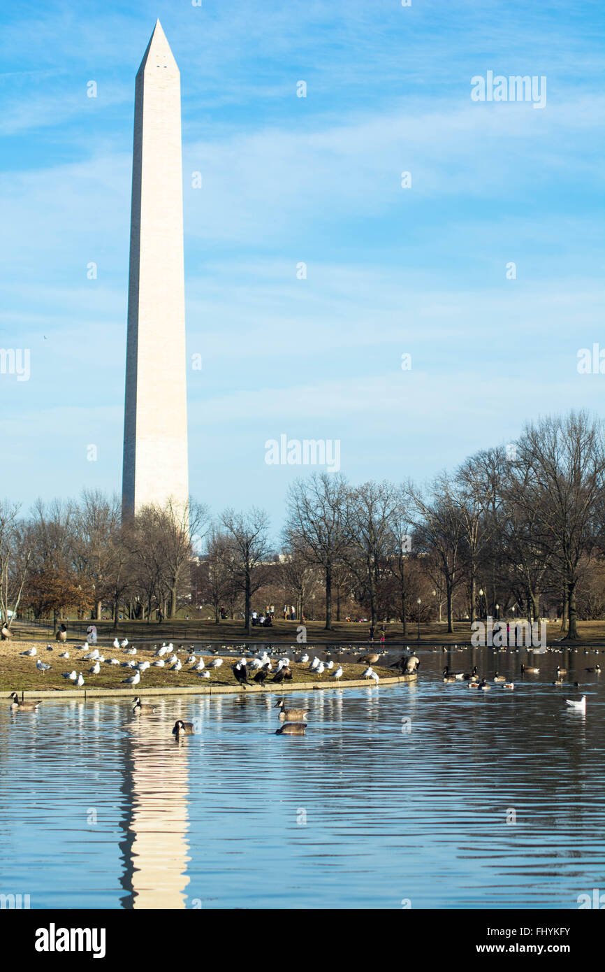 Reflection of National Monument in the water Stock Photo - Alamy