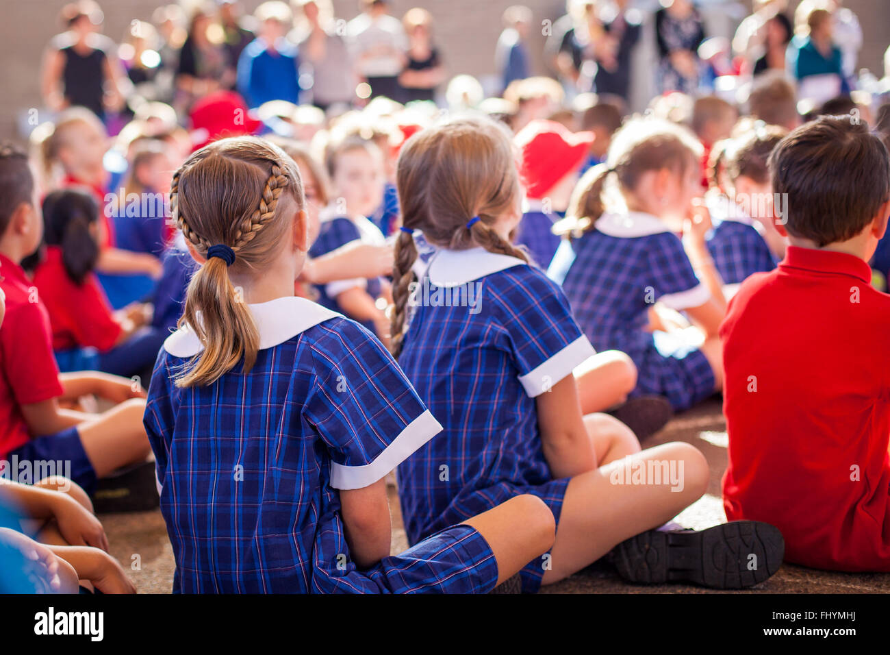School children school assembly hi-res stock photography and images - Alamy