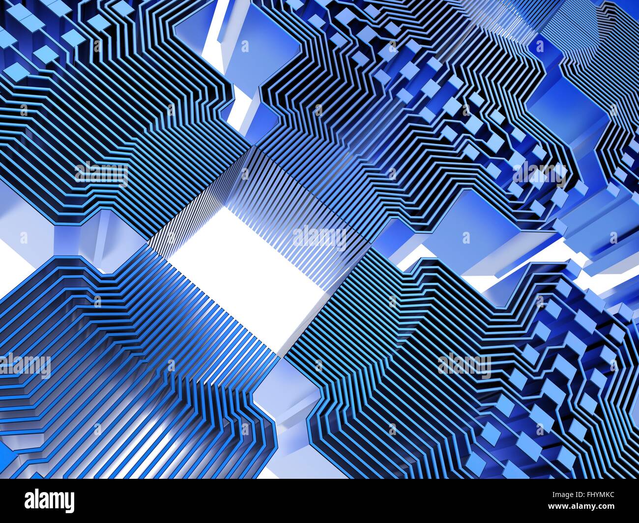 Quantum computer. Conceptual computer artwork of electronic circuitry ...