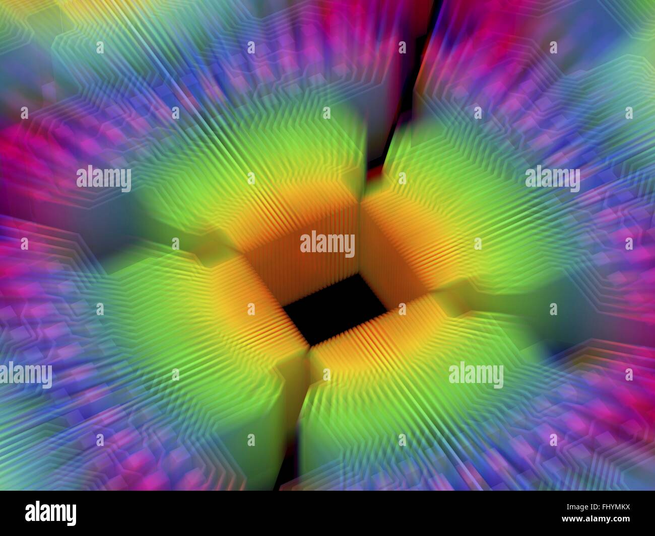 Quantum computer. Conceptual computer artwork of electronic circuitry ...
