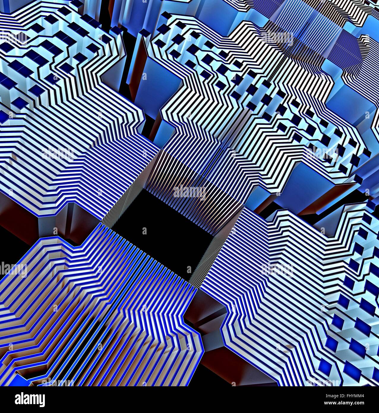 Quantum computer. Conceptual computer artwork of electronic circuitry ...