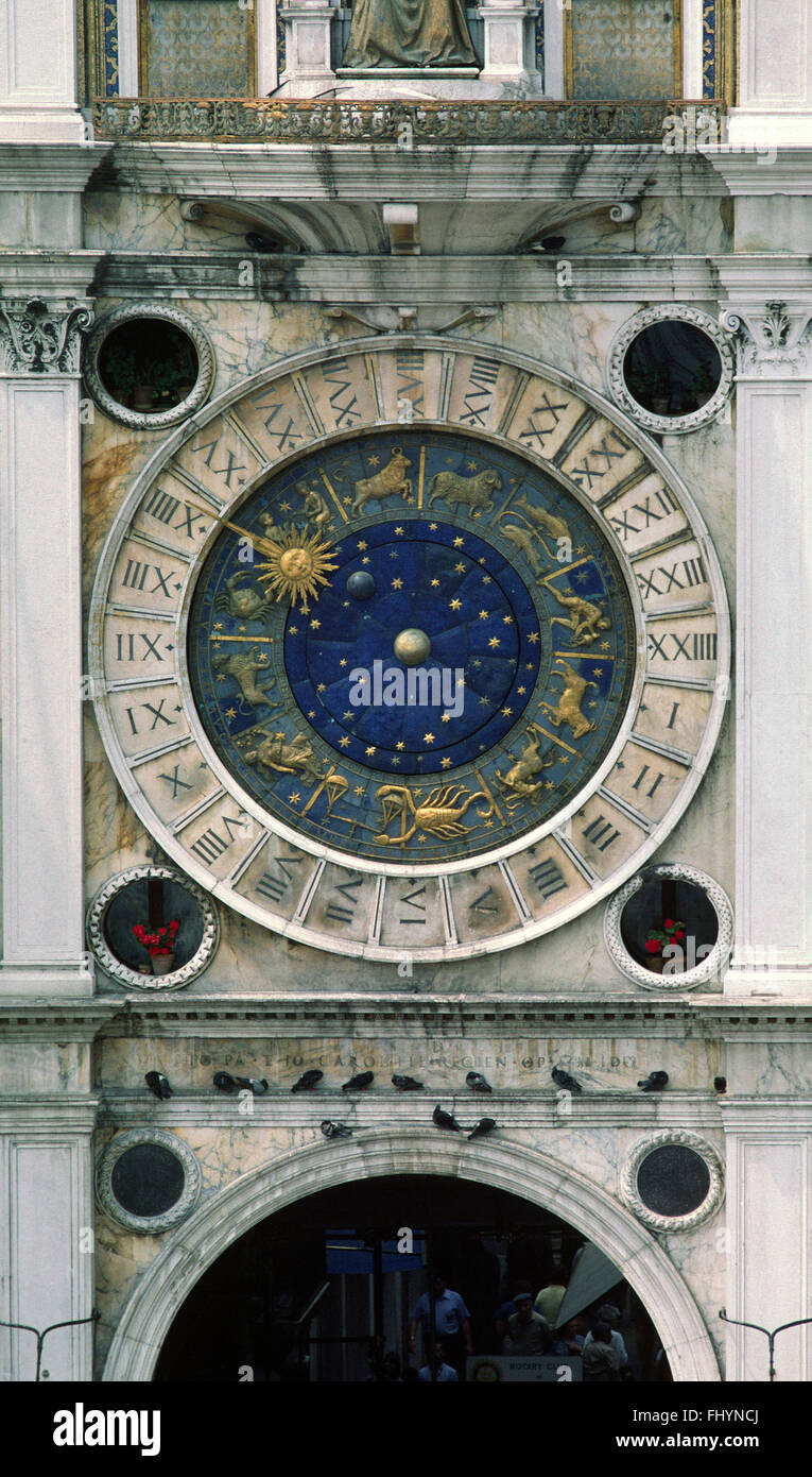 THE ASTROLOGICAL CLOCK is on a building in the main plaza of VENICE ...