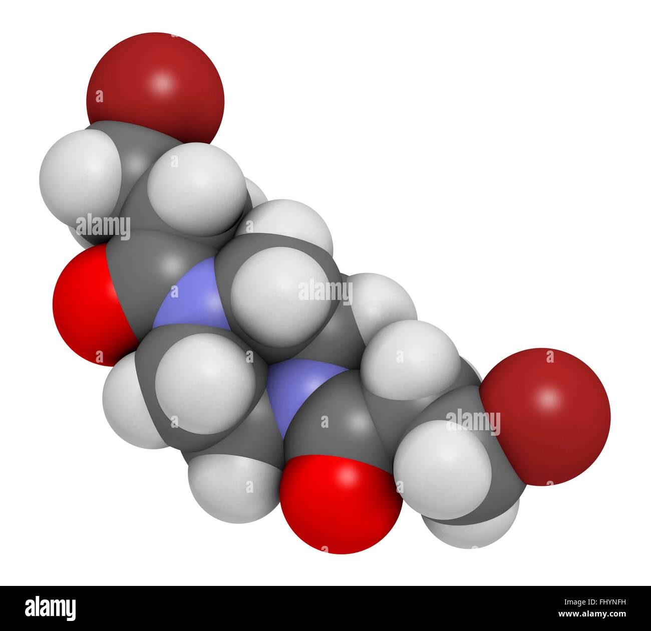 Pipobroman cancer chemotherapy drug molecule Atoms are represented as ...