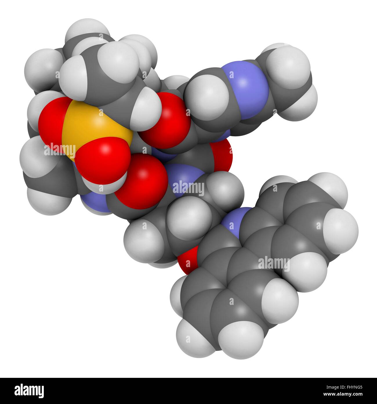 Paritaprevir hepatitis C virus (HCV) drug molecule (NS3-4A serine ...