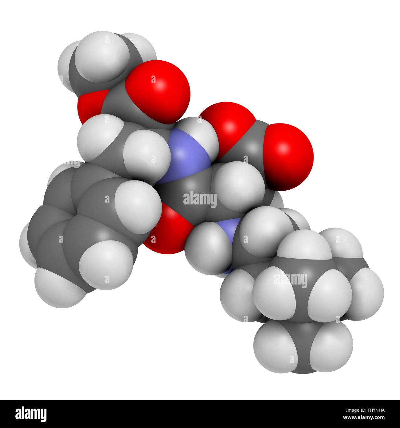 Neotame (E961) sugar substitute molecule Atoms are represented as ...