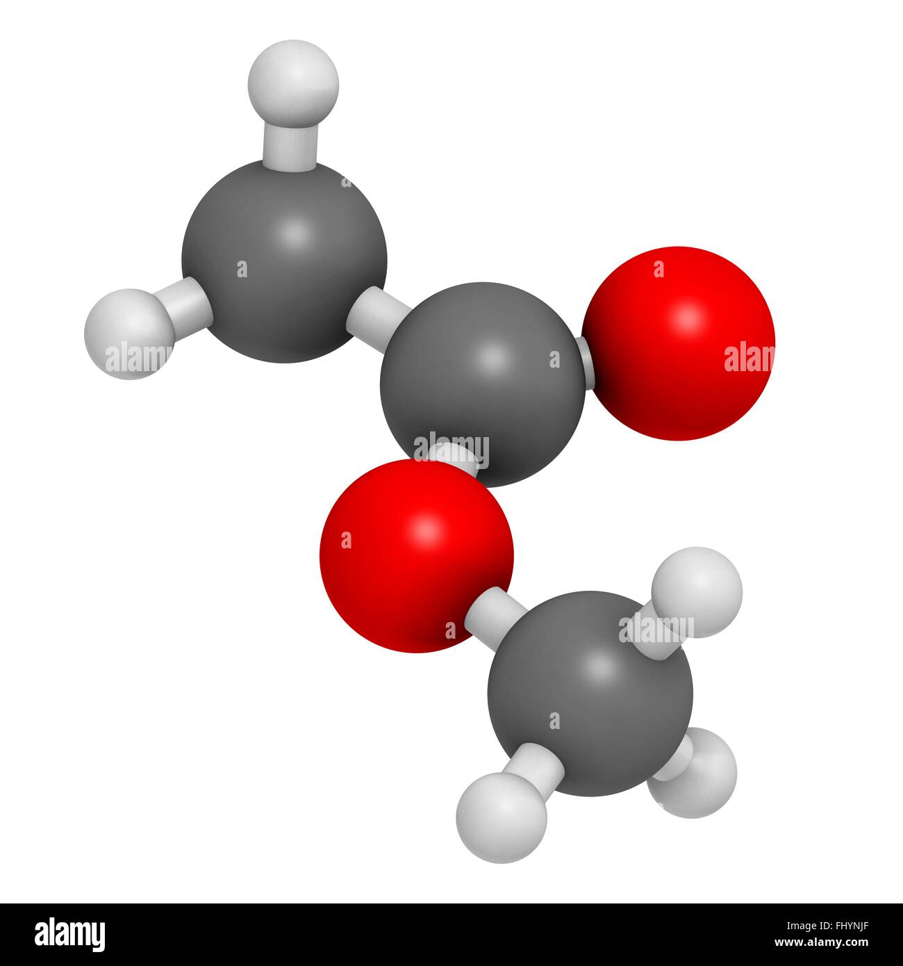 Methyl acetate solvent molecule Atoms are represented as spheres and ...