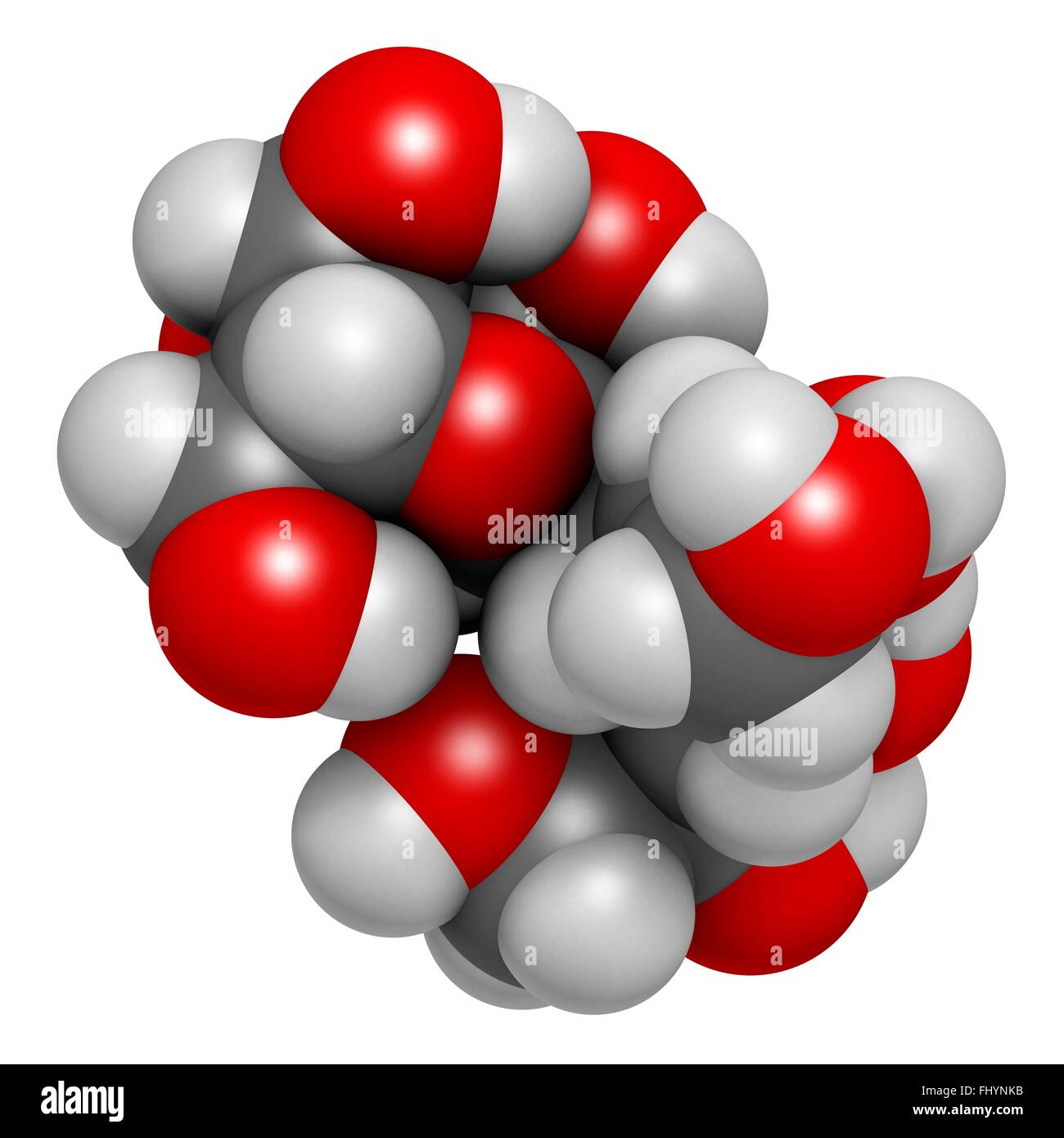 Maltitol sugar alcohol sweetener molecule Atoms are represented as ...