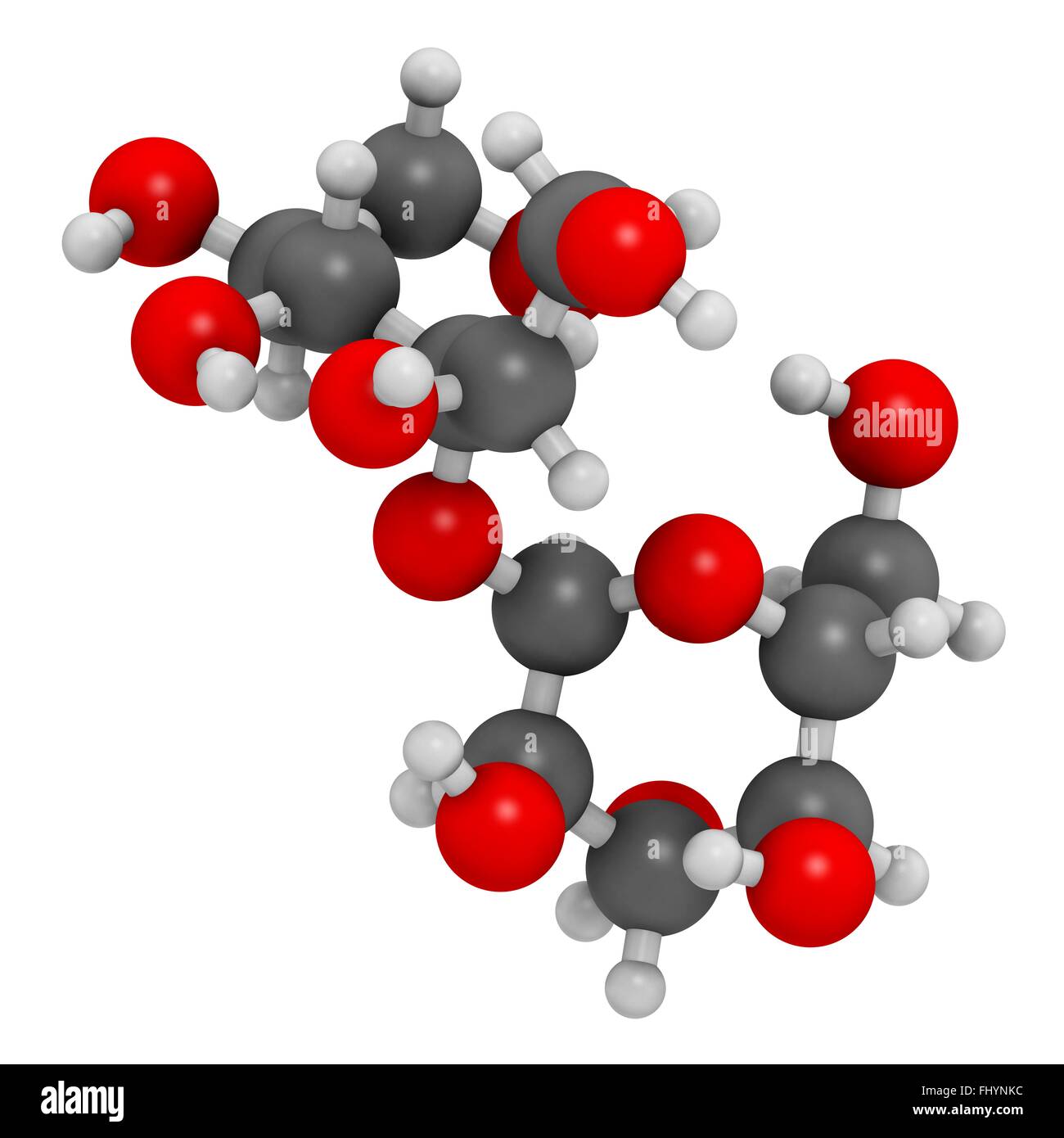 Maltitol sugar alcohol sweetener molecule Atoms are represented as ...