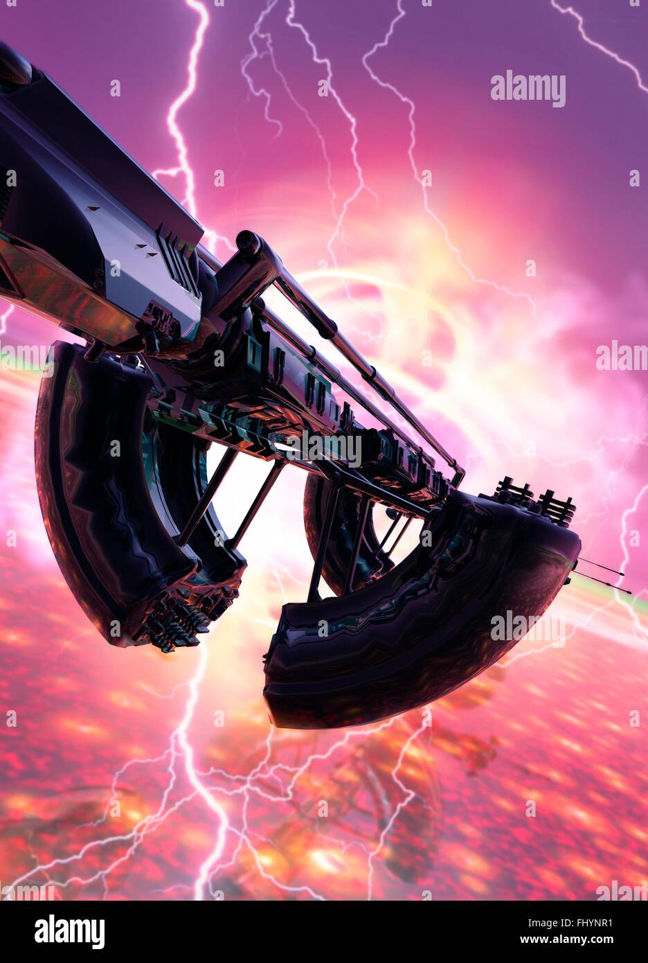 Futuristic space craft, illustration Stock Photo - Alamy