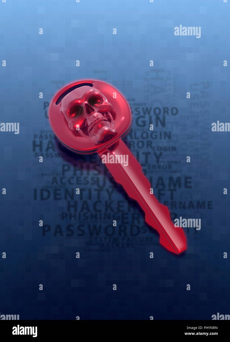 Key with a skull, illustration Stock Photo - Alamy